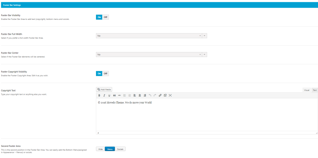 Set up your Footer (Bottom Area) in Movedo | Movedo Tutorial